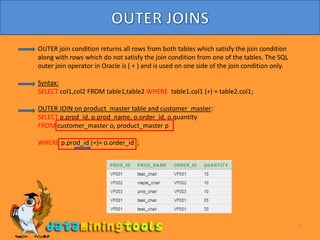 Oracle: Joins | PPTX