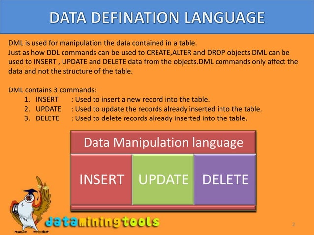 Oracle : DML | PPTX | Databases | Computer Software and Applications