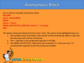 Oracle: PLSQL Introduction | PPT