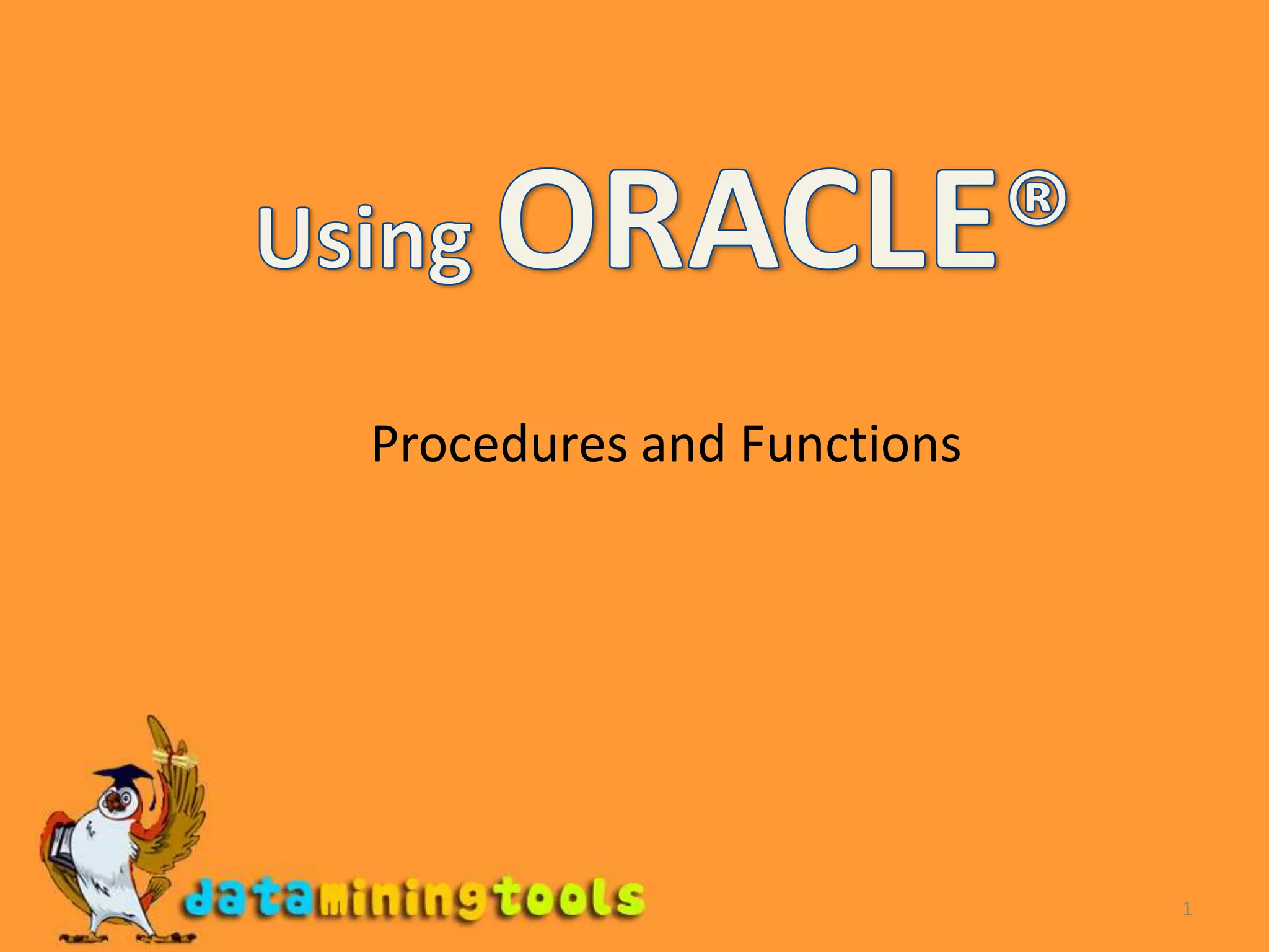 Oracle Procedures Ppt 