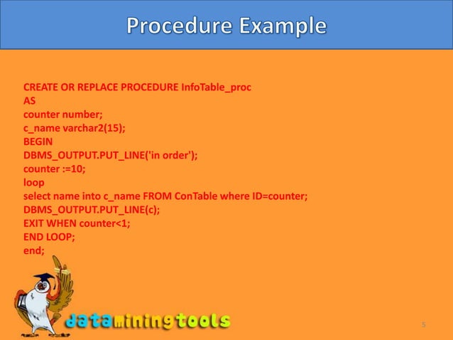 Oracle Procedures Ppt