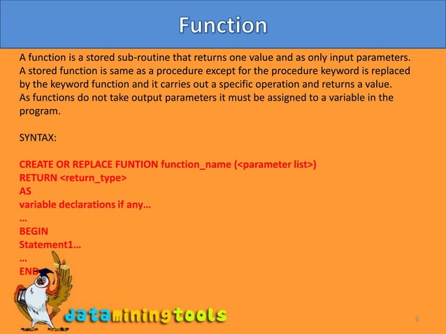 Oracle: Procedures | PPT Oracle: Procedures | PPT