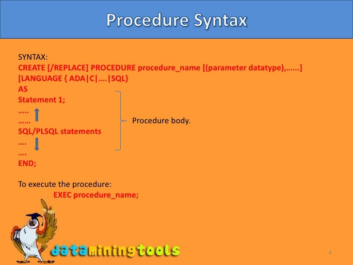Oracle Procedures