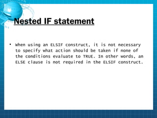 Oracle pl/sql control statments | PPT