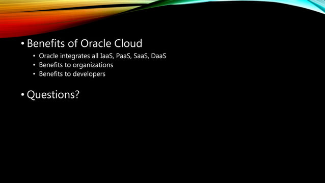 Oracle presentation | PPT