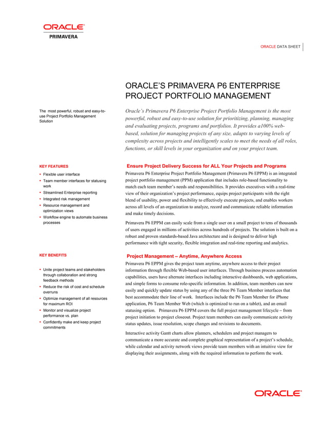 Oracle primavera ppm | PDF