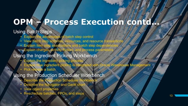 Oracle process manufacturing training | PPTX