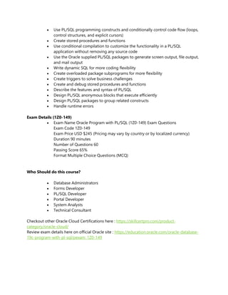 Oracle Program with PLSQL (1Z0-149) Exam Questions 2023.docx