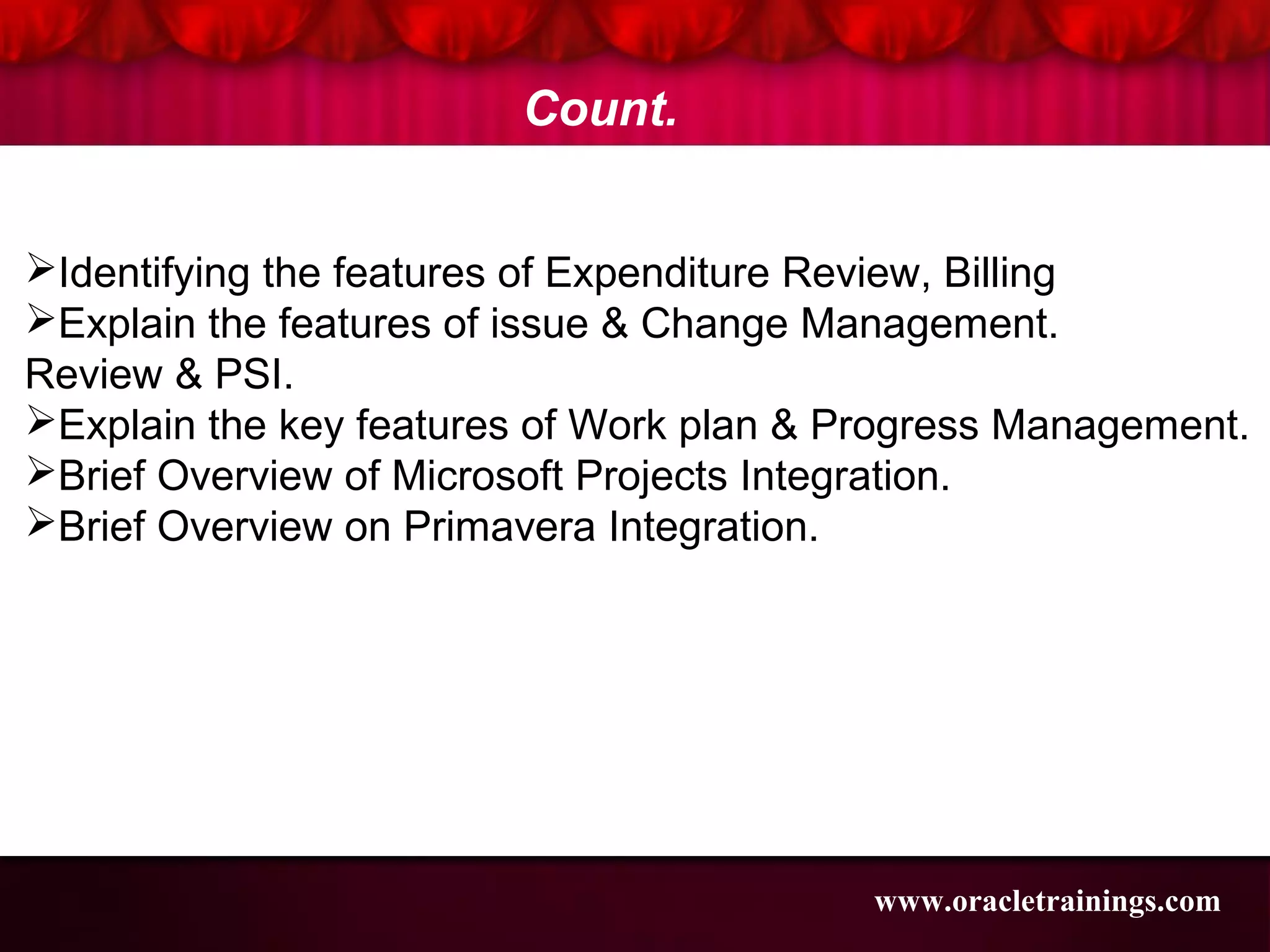 Oracle Project Accounting Best Oracle Project Accounting Training Ppt Business Accounting