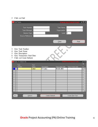 Oracle Project Accounting (PA) Online Training | DOCX