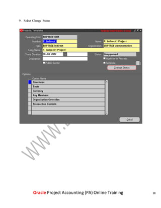 Oracle Project Accounting (PA) Online Training | DOCX