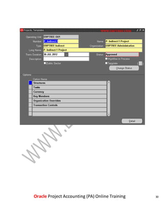 Oracle Project Accounting (PA) Online Training | DOCX