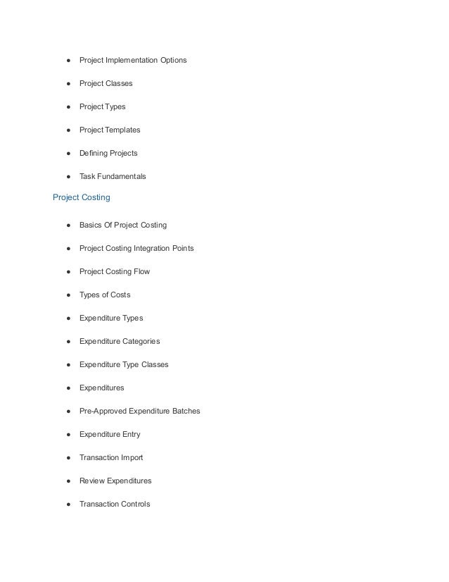 Oracle Project Accounting Training Pdf Business Business And Finance