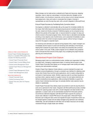 Oracle project financials data sheet | PDF