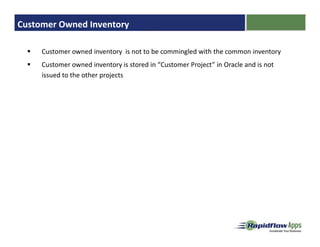 Oracle project inventory planning and MMAS Compliance | PDF