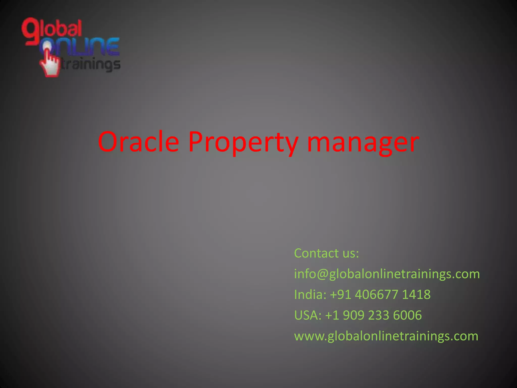 Oracle property manager | PPT