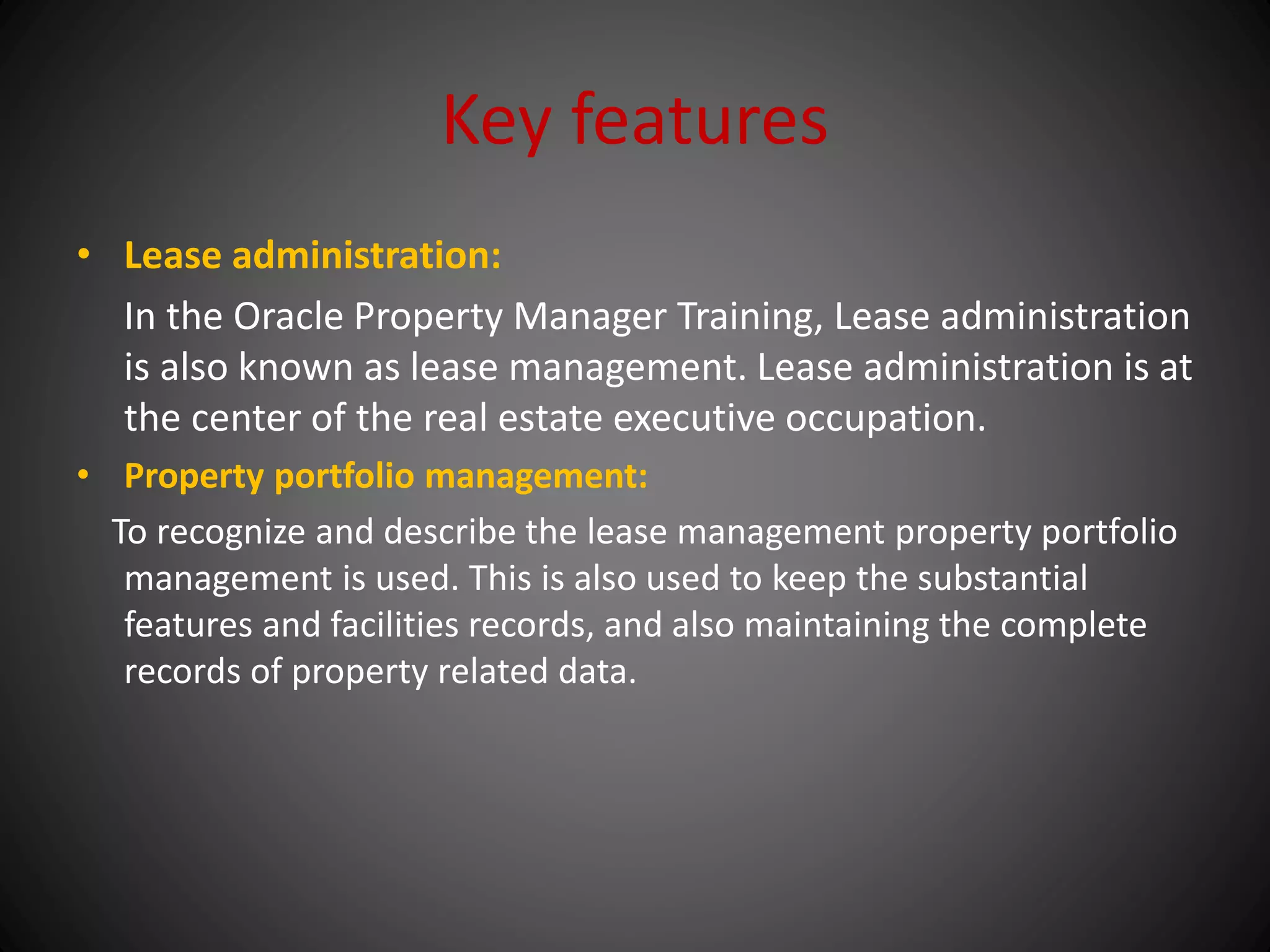 Oracle property manager | PDF
