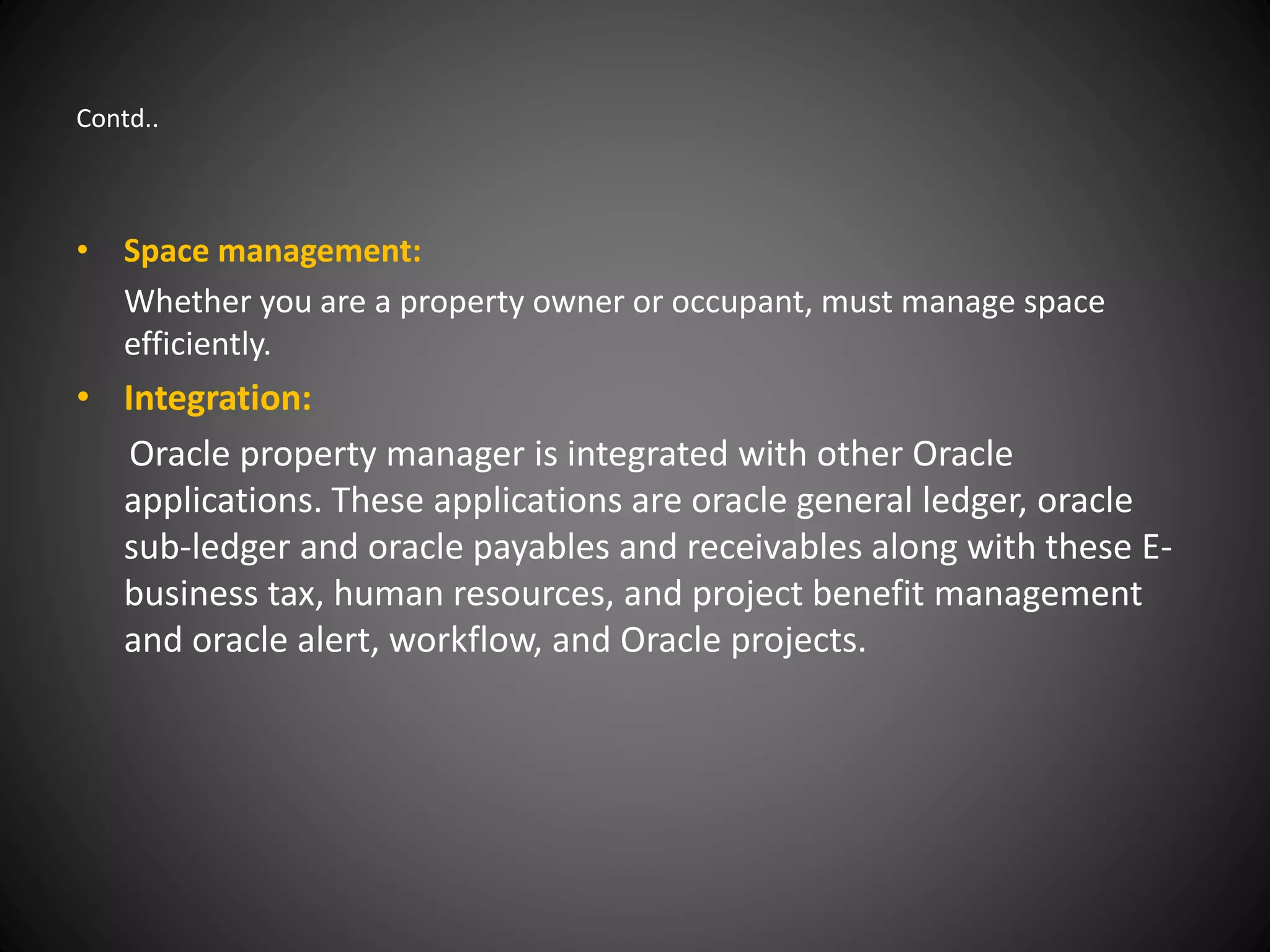 Oracle property manager | PDF