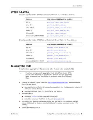 Oracle PSU Release Notes 10/2012 | PDF