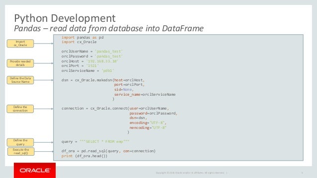 Import Data From Oracle Database Into Python Pandas Dataframe