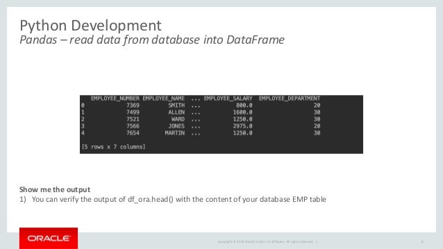 Import Data From Oracle Database Into Python Pandas Dataframe