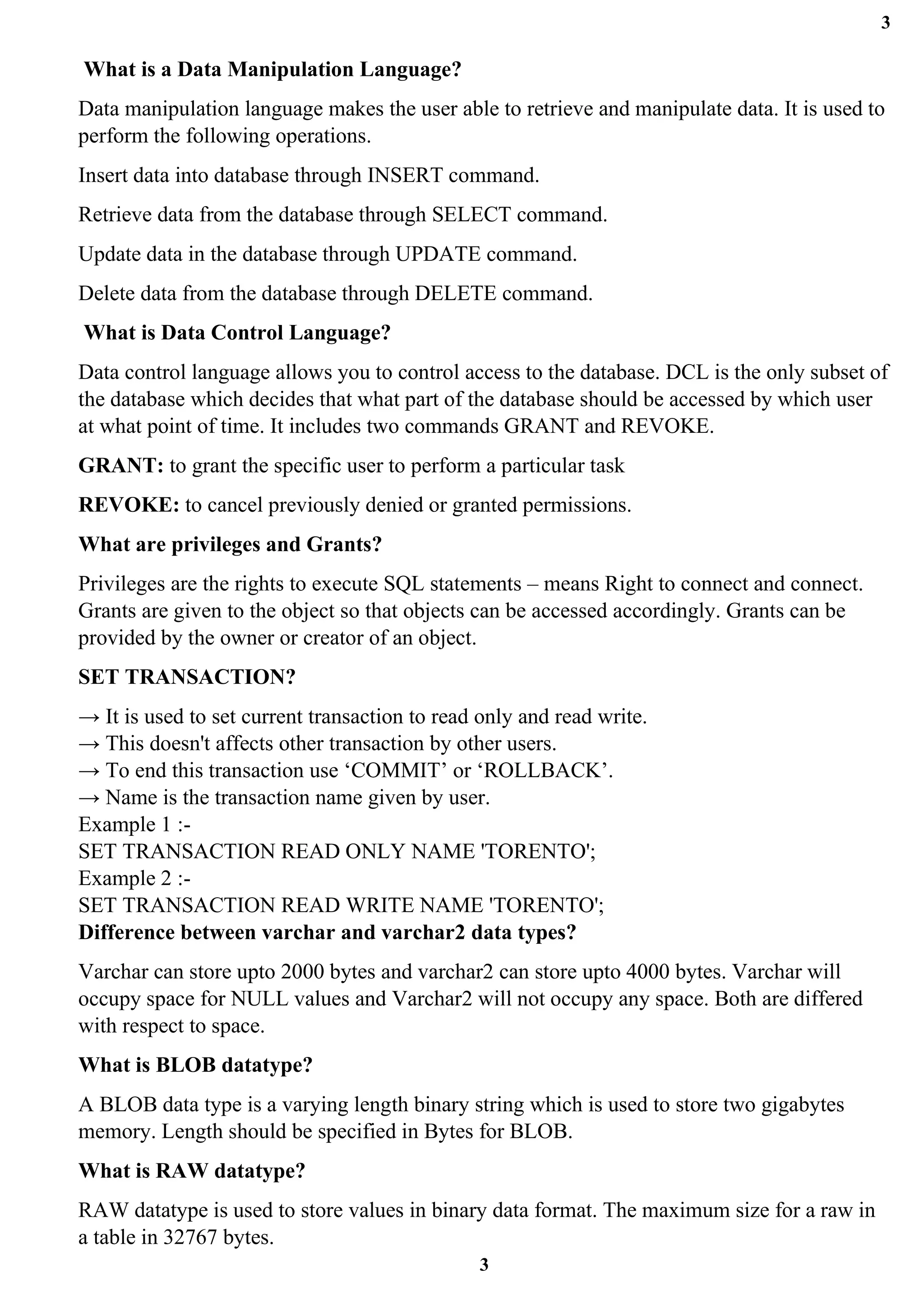 Paper Presentation of SQL and PL/SQL | PDF