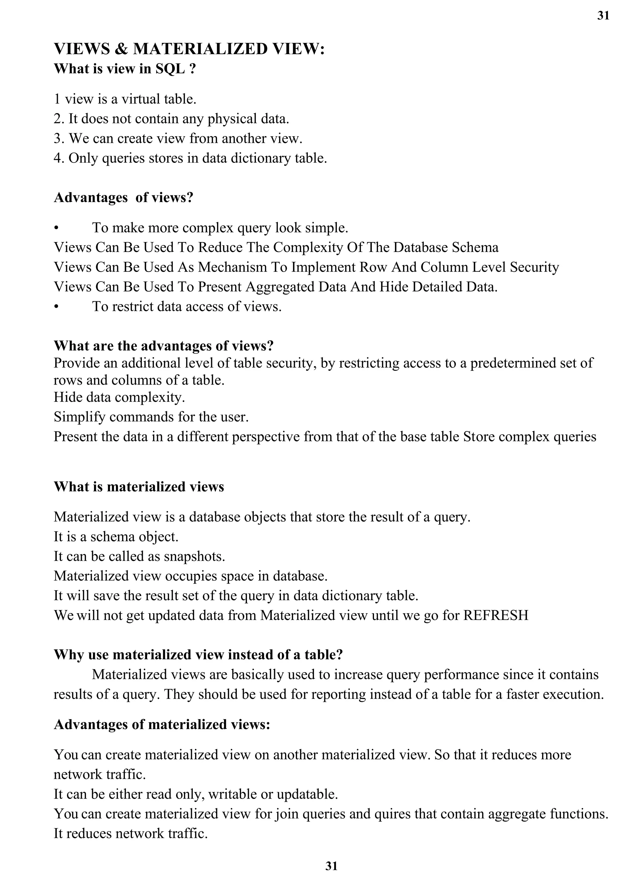 Paper Presentation of SQL and PL/SQL | PDF
