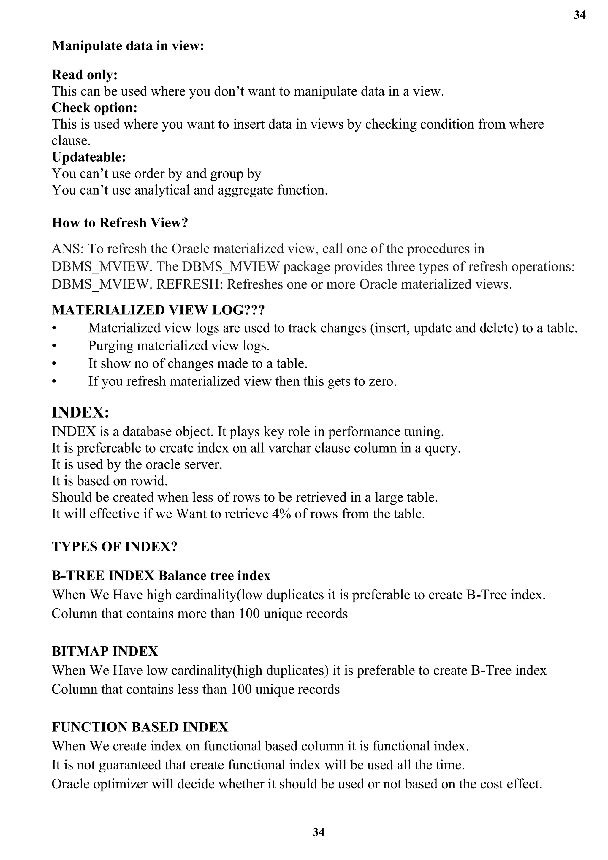 Paper Presentation of SQL and PL/SQL | PDF