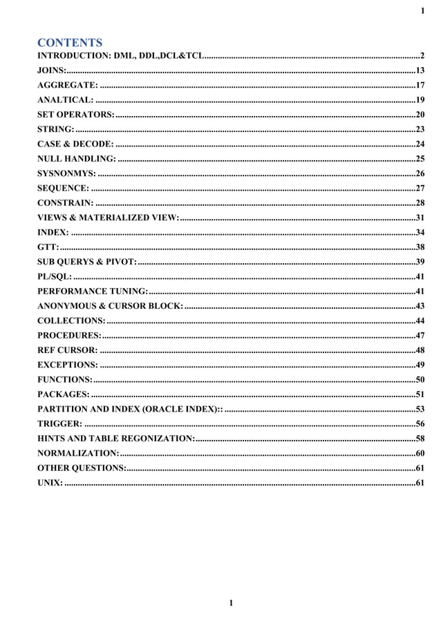 Paper Presentation of SQL and PL/SQL | PDF