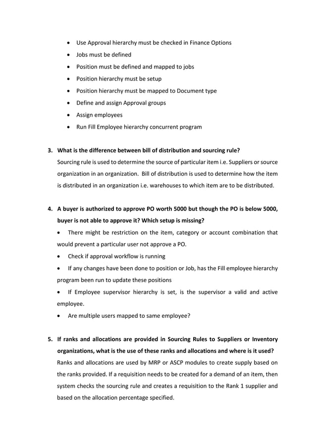 Oracle R12 Apps – SCM Functional Interview Questions & Answers – Purchasing Module | PDF ...