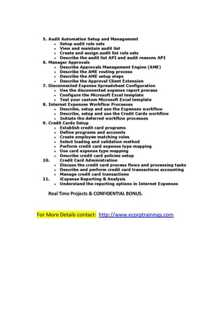 Oracle r12 iexpense training india | PDF