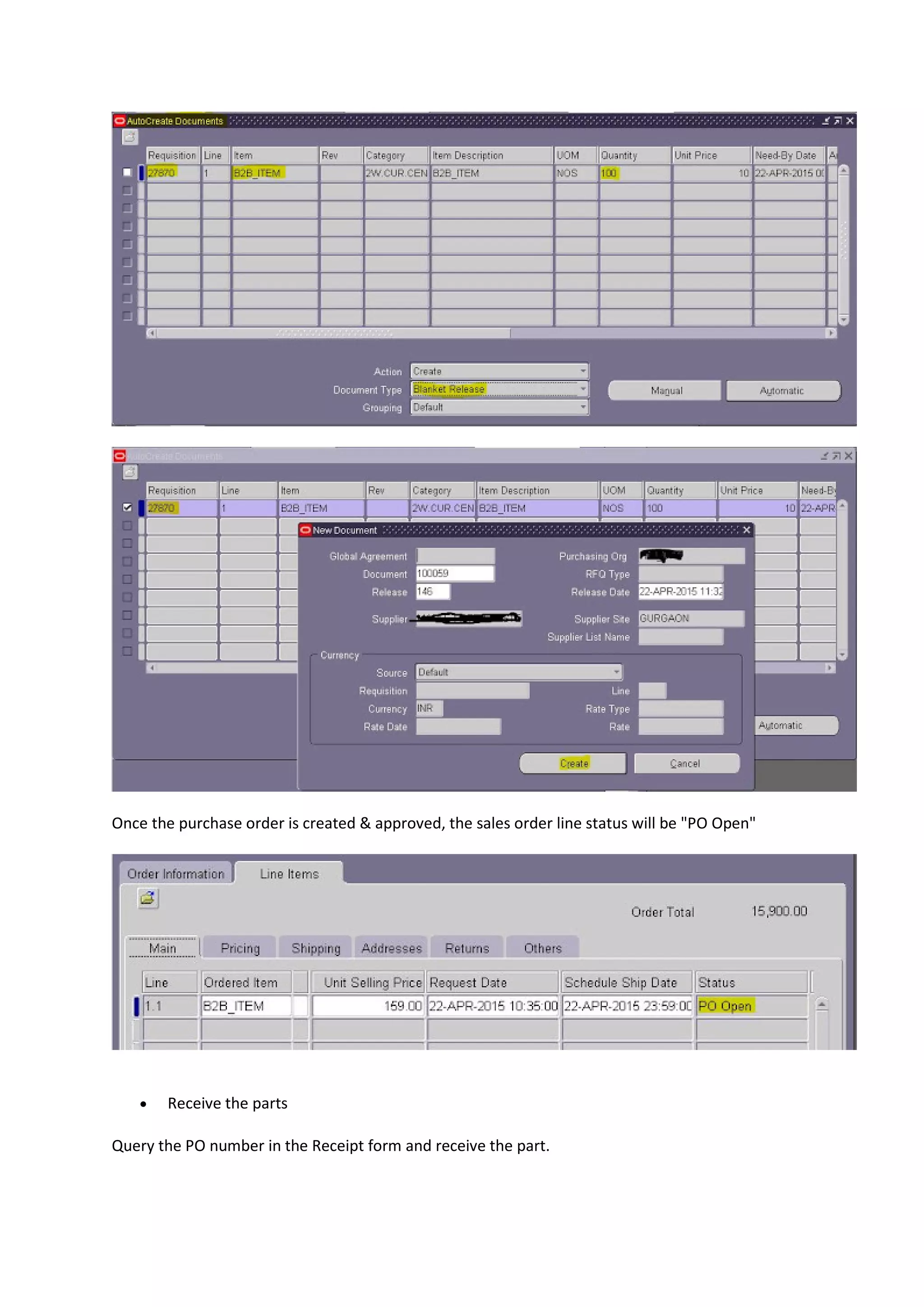 Oracle R12 Order Management - Back to Back (B2B) Order Flow: | PDF