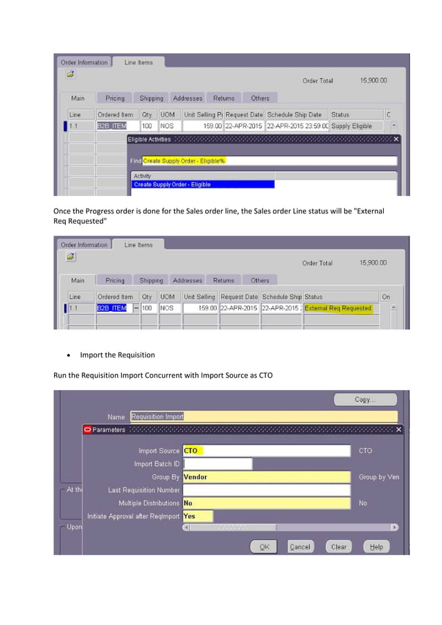 Oracle R12 Order Management - Back to Back (B2B) Order Flow: | PDF