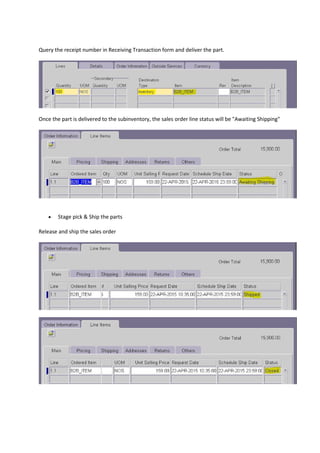 Oracle R12 Order Management - Back to Back (B2B) Order Flow: | PDF