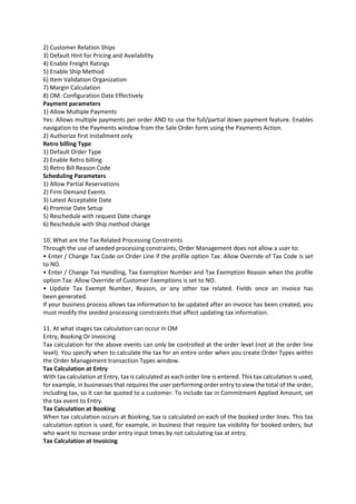 Oracle R12 SCM Functional Interview Questions - Order Management, | PDF
