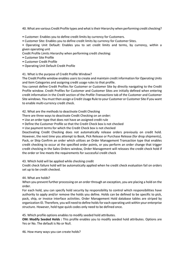 Oracle R12 Scm Functional Interview Questions Order Management