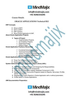 Best Oracle r12 technical online training institute | PDF