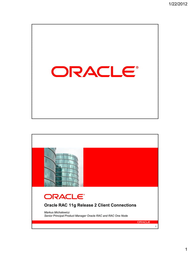 Oracle RAC 11g Release 2 Client Connections | PDF