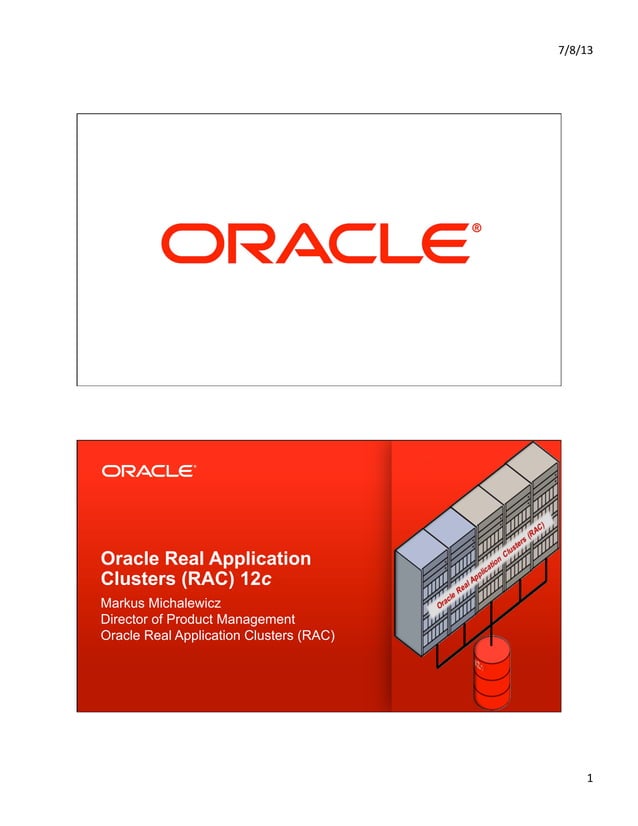 Oracle RAC 12c Overview | PDF