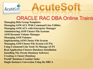 ORACLE RAC DBA ONLINE TRAINING | PPTX