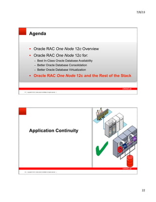 Oracle RAC One Node 12c Overview | PDF | Databases | Computer Software and Applications