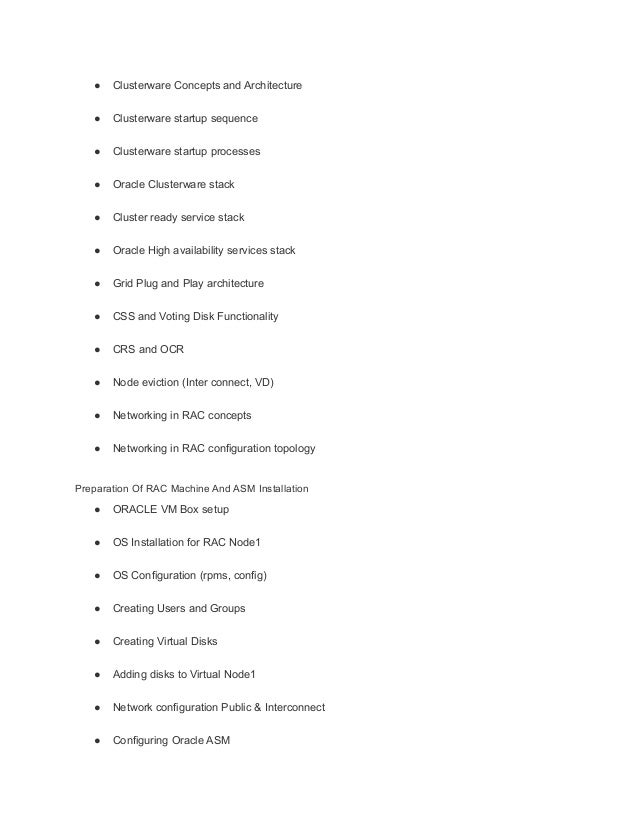Oracle Rac Online Training Pdf