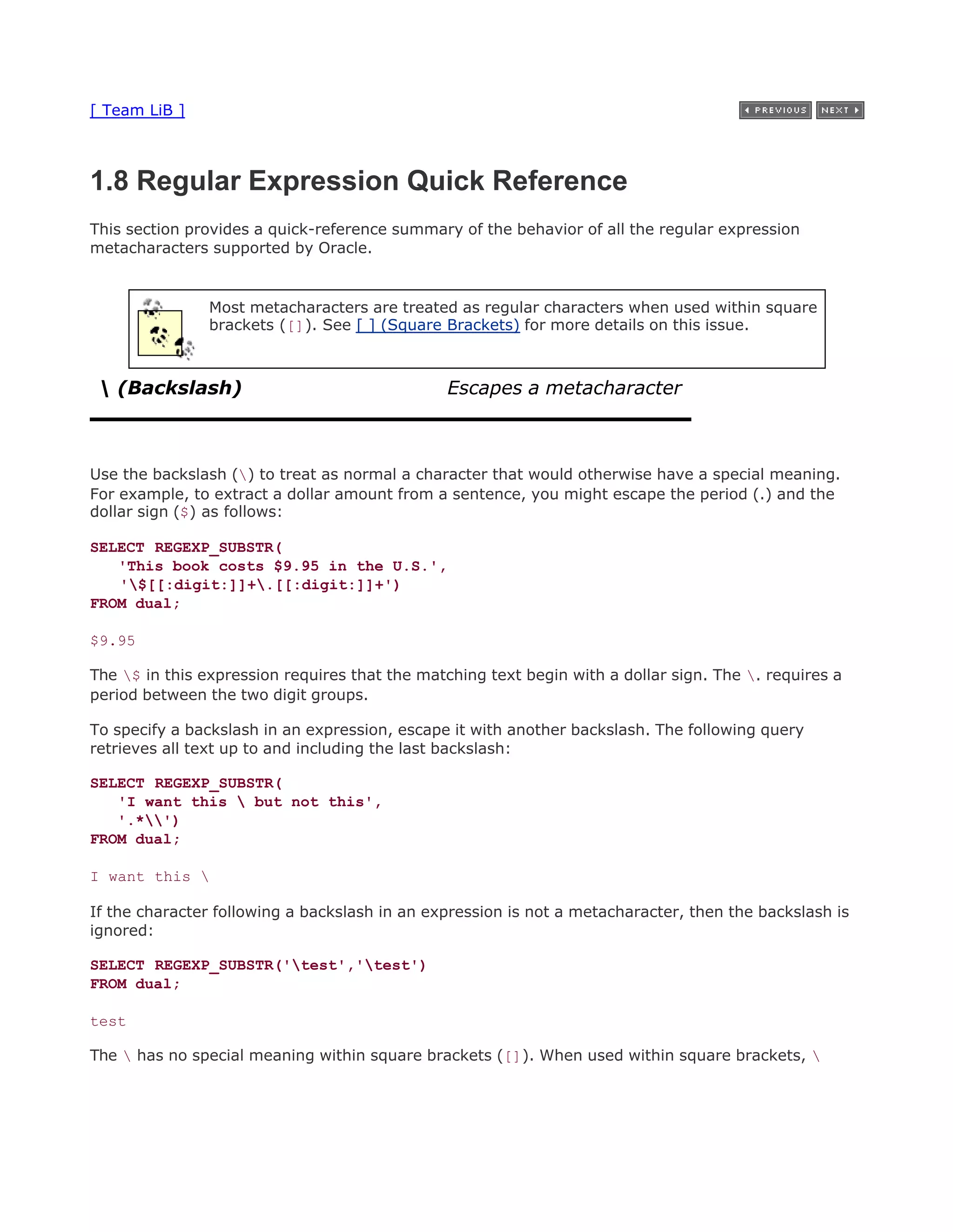 Oracle regular expressions | PDF