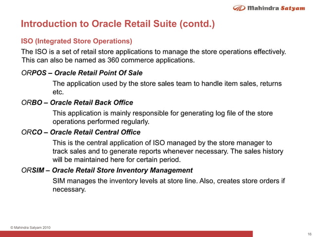 Oracle Retail Merchandise System | PPT