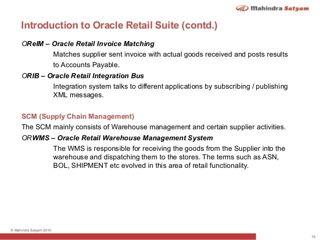 Oracle Retail Merchandise System