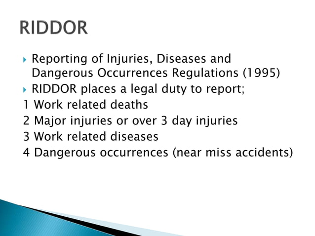 Oracle RIDDOR | PPT