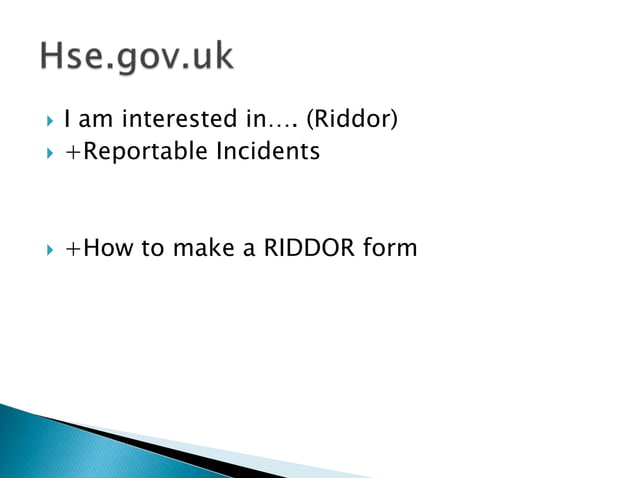 Oracle RIDDOR | PPT