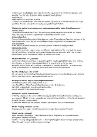 Oracle SCM Functional Interview Questions & Answers - Order Management ...