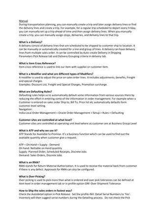 Oracle SCM Functional Interview Questions & Answers - Order Management ...