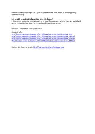 Oracle SCM Functional Interview Questions & Answers - Order Management Module - Part V | PDF ...